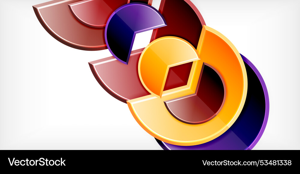 Glass reflective geometric round shapes background