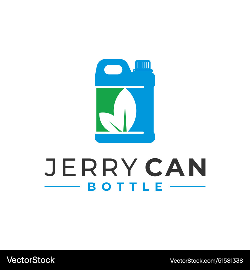 Green jerry can logo Royalty Free Vector Image