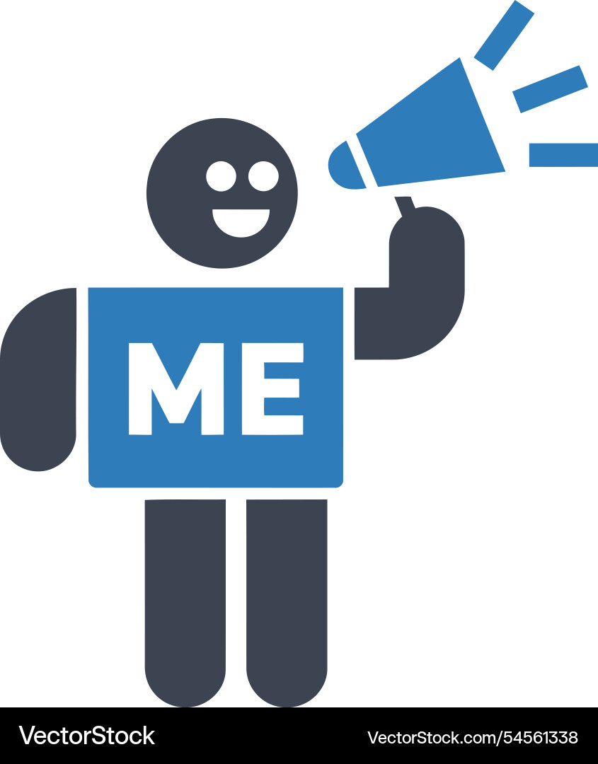 Happy promotion self icon Royalty Free Vector Image