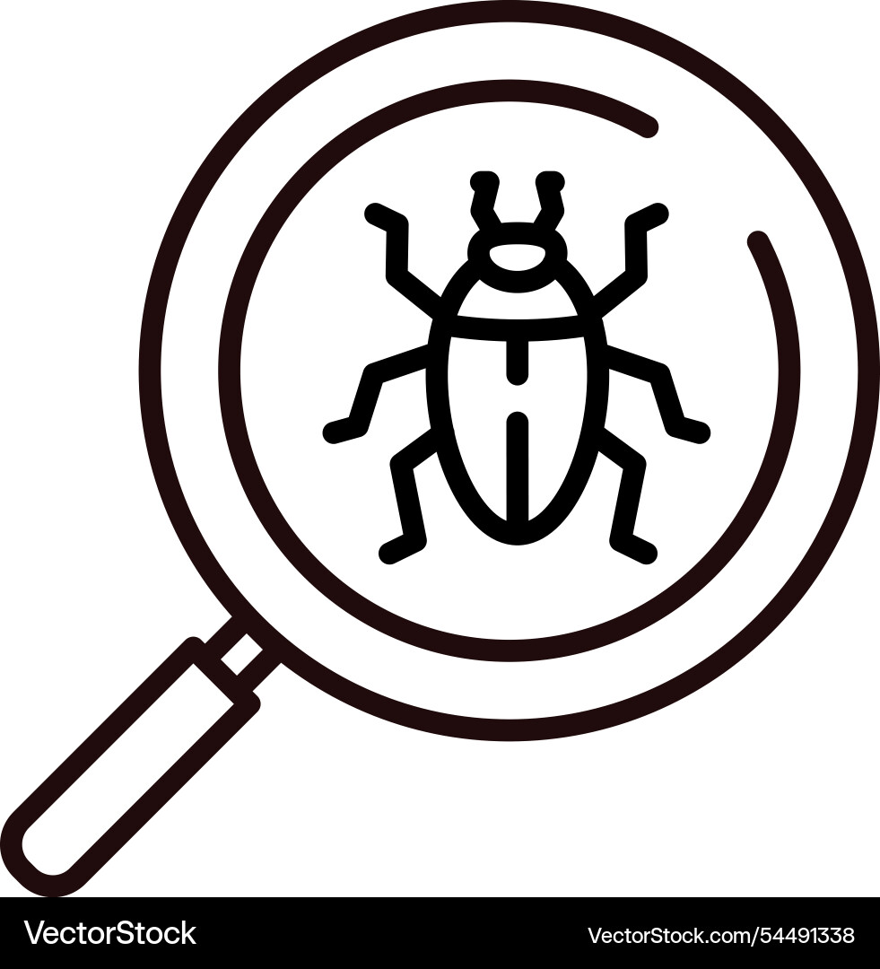 Insect search infection - icon Royalty Free Vector Image