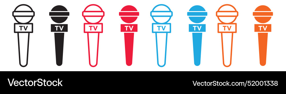 Microphone press icon line art Royalty Free Vector Image