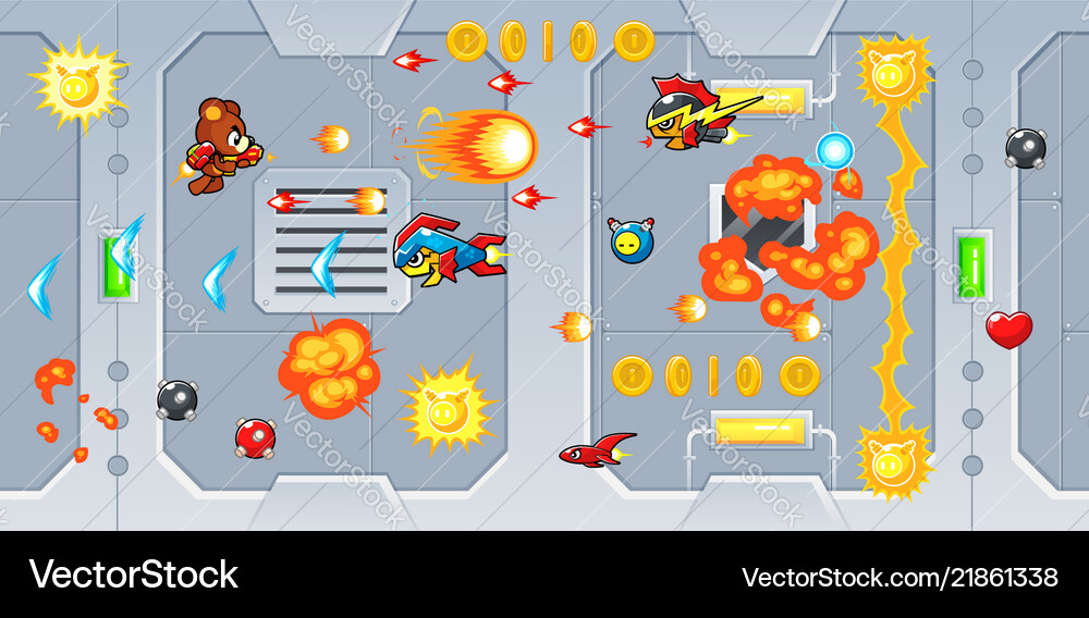 Rocketeer Game Assets - Shooter Royalty Free Vector Image
