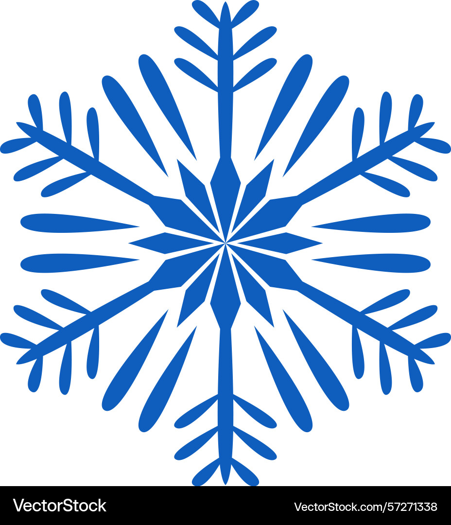 Stylized blue snowflake featuring sharp edges Vector Image
