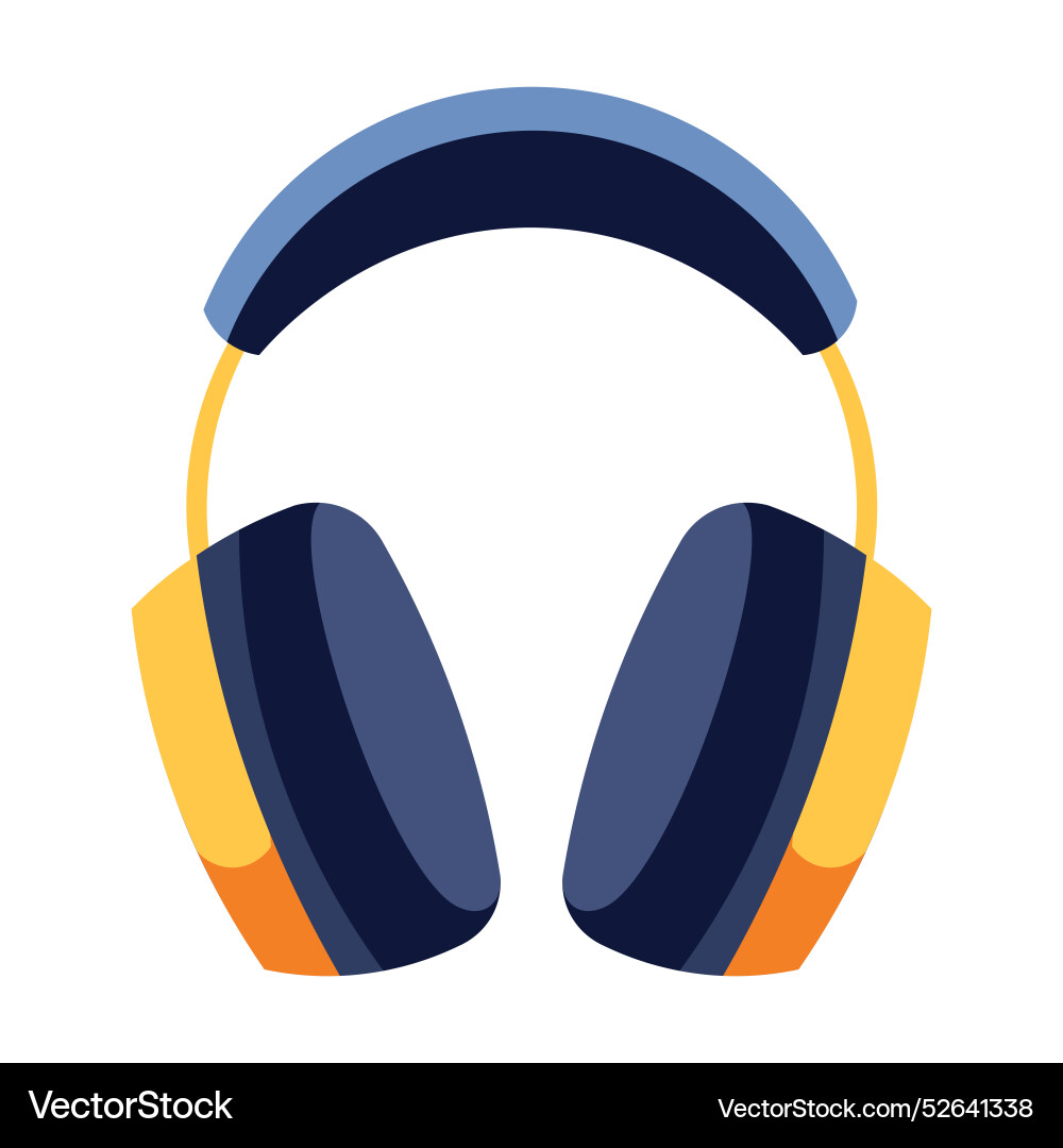 Yellow headphones Royalty Free Vector Image - VectorStock