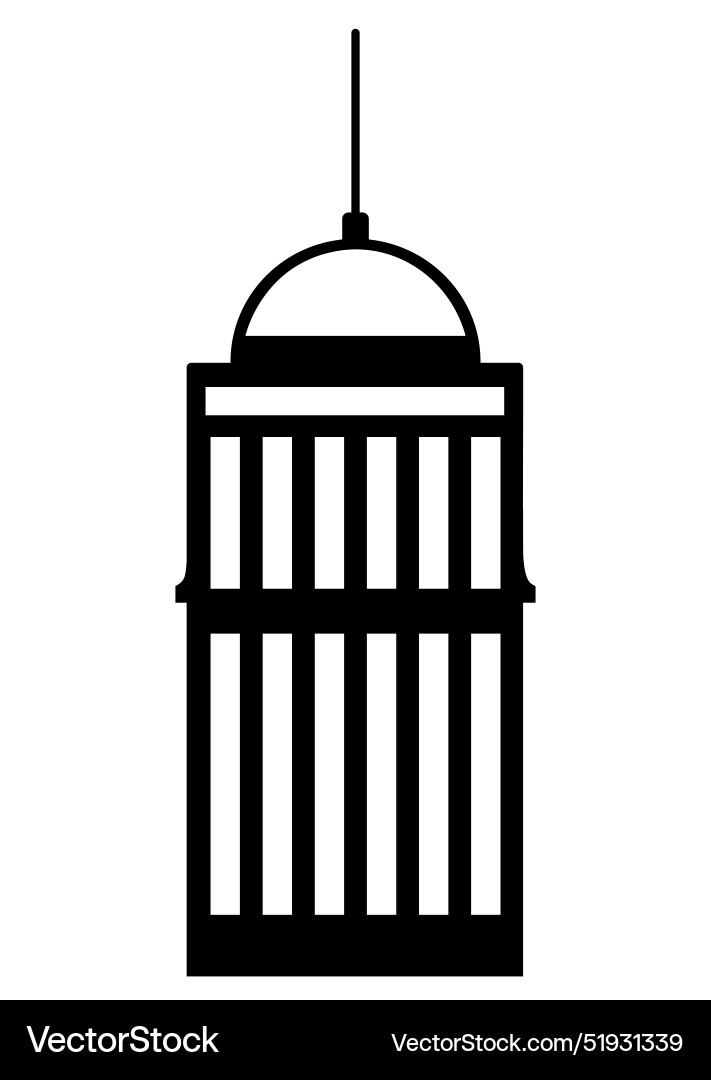 Big city hall building facade symbol Royalty Free Vector