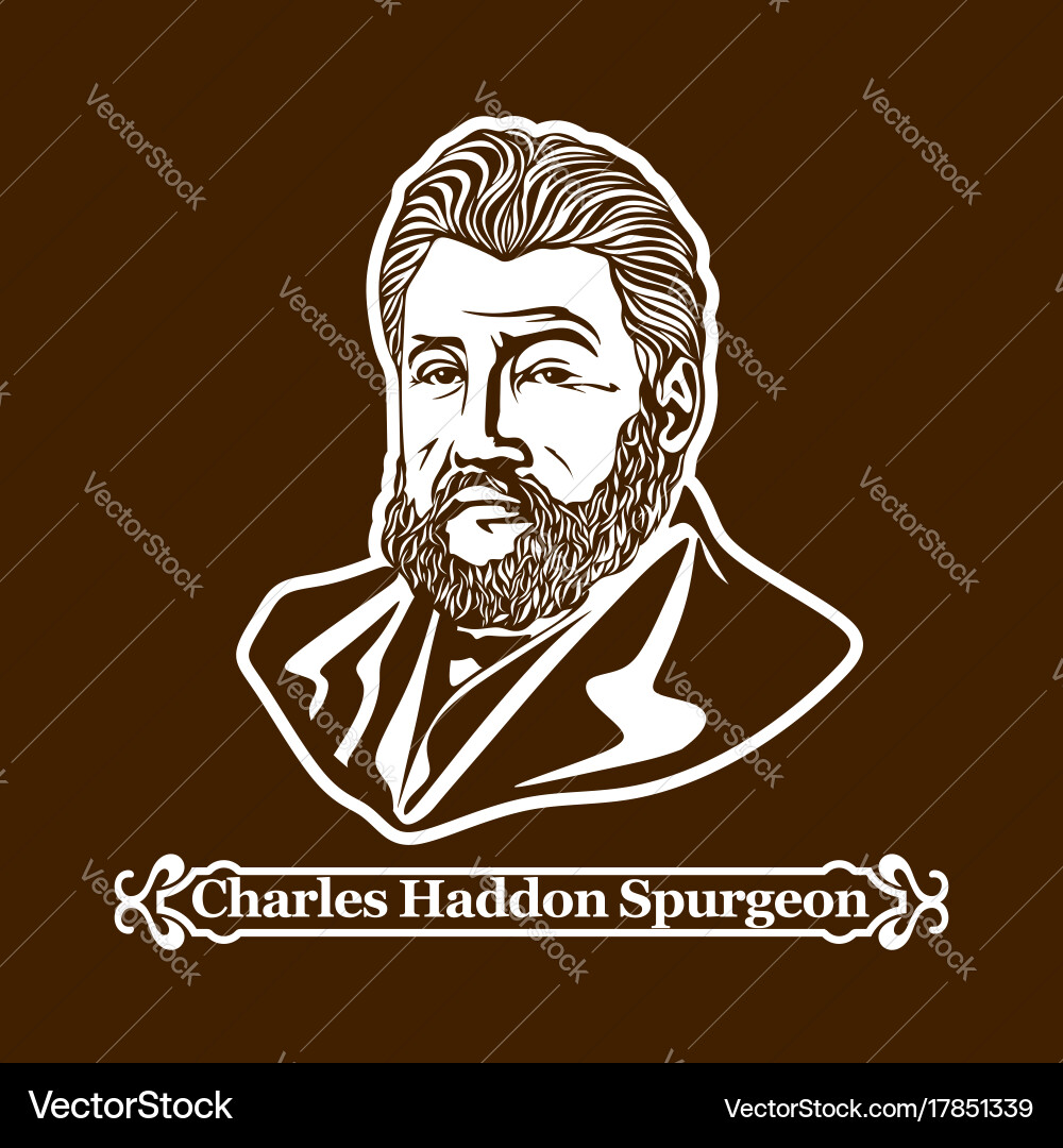 Charles Haddon Spurgeon Portrait Royalty Free Vector Image