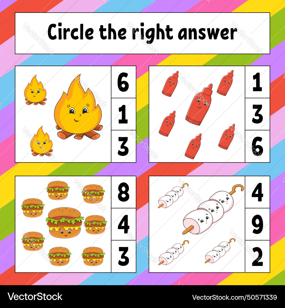Circle the right answer education developing Vector Image