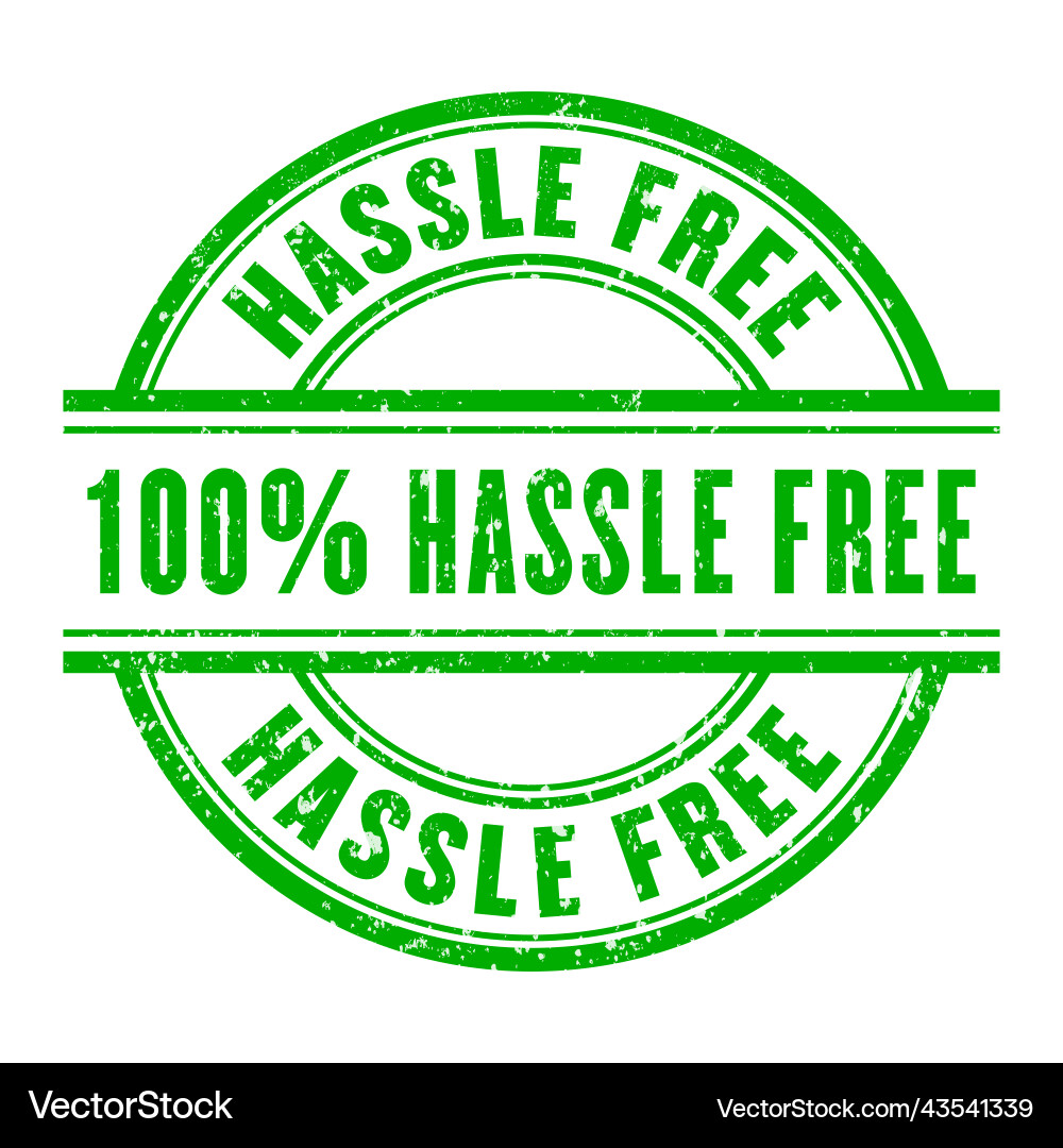 Hassle free stamp isolated on white background Vector Image