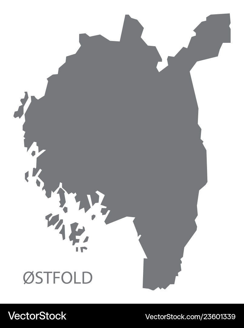 Ostfold norway map grey Royalty Free Vector Image