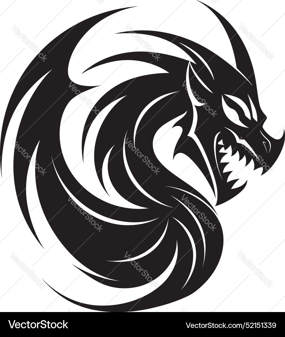 Serpentine power logo with dragon head legendary Vector Image