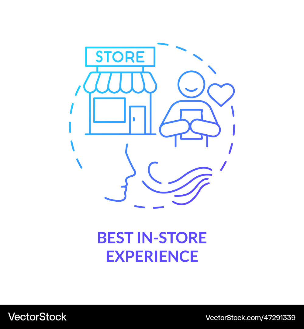 Store Experience Concept - Blue Gradient Vector Image