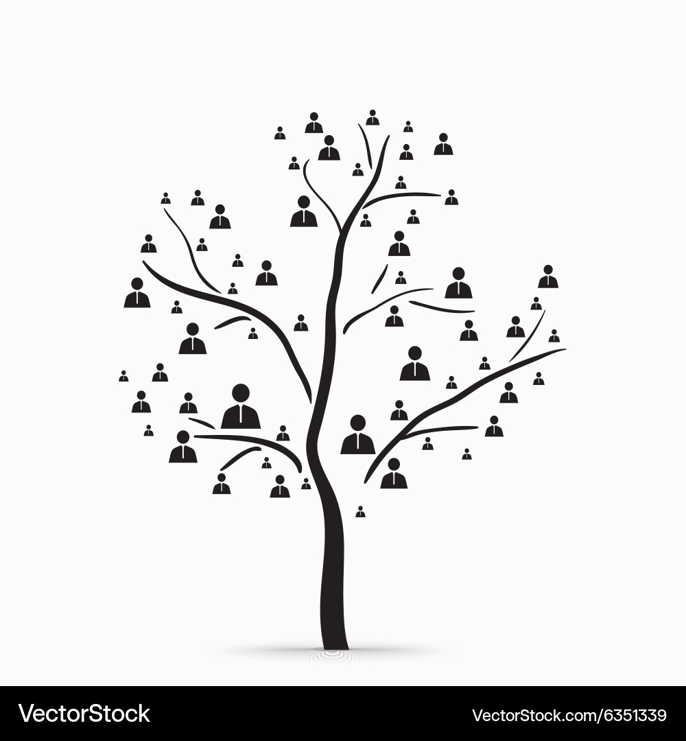 Tree with Human Figures Royalty Free Vector Image