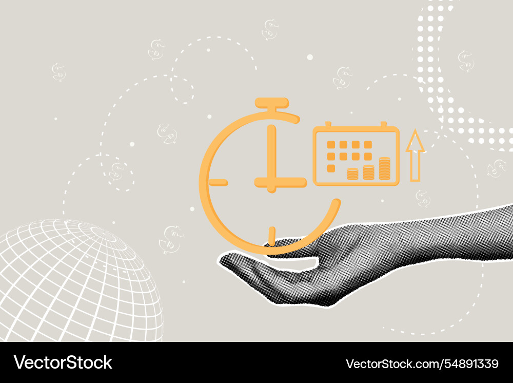 Trendy Halftone Collage langfristigen Wert Konzept