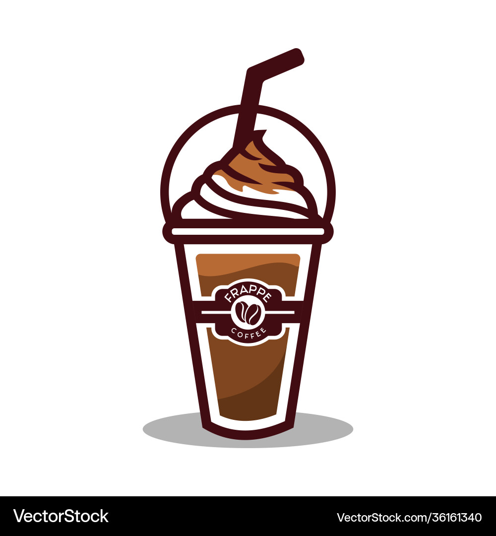 A glass frappe Royalty Free Vector Image - VectorStock