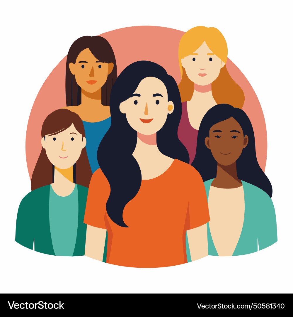 A group of women Royalty Free Vector Image - VectorStock