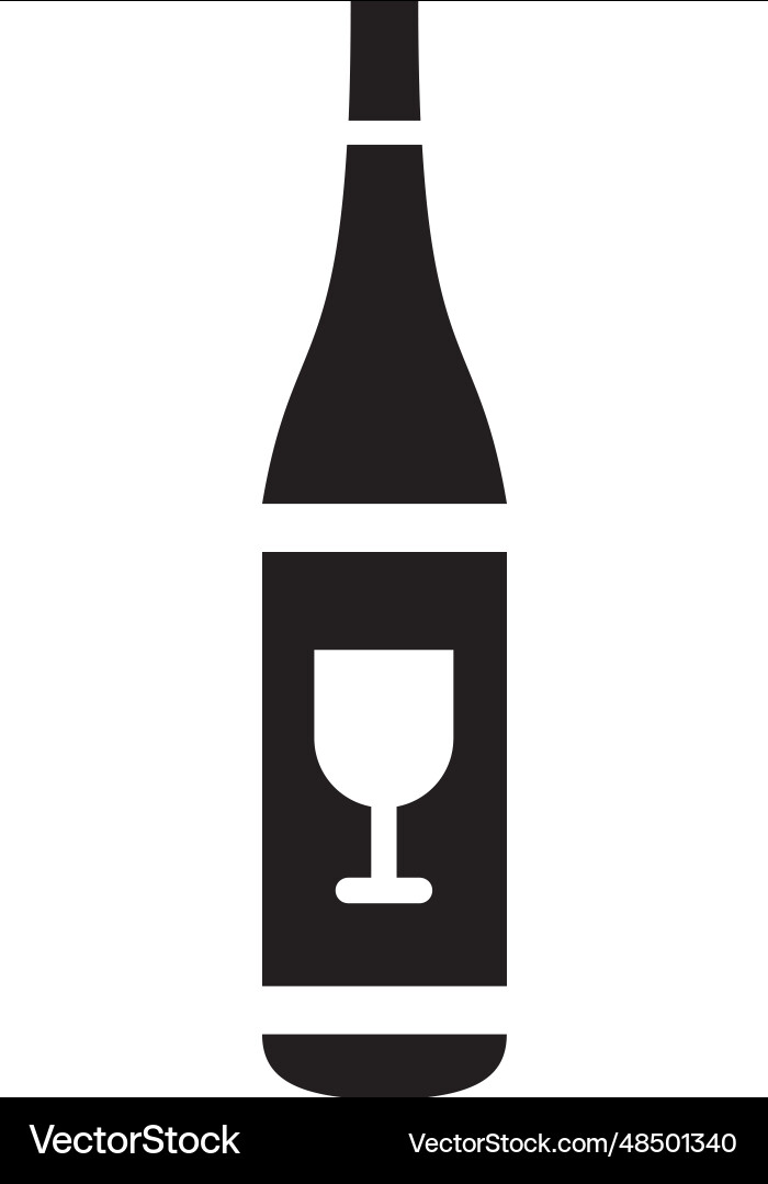 Bottle of wine icon Royalty Free Vector Image - VectorStock