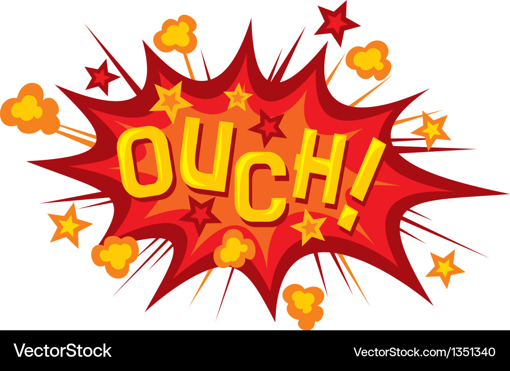 Cartoon Explosion Ouch Royalty Free Vector Image