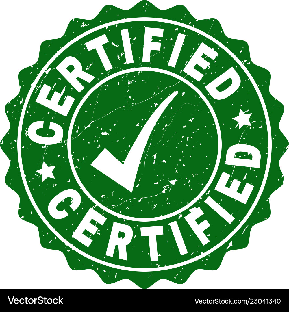 Certified Stamp with Tick Mark Royalty Free Vector Image