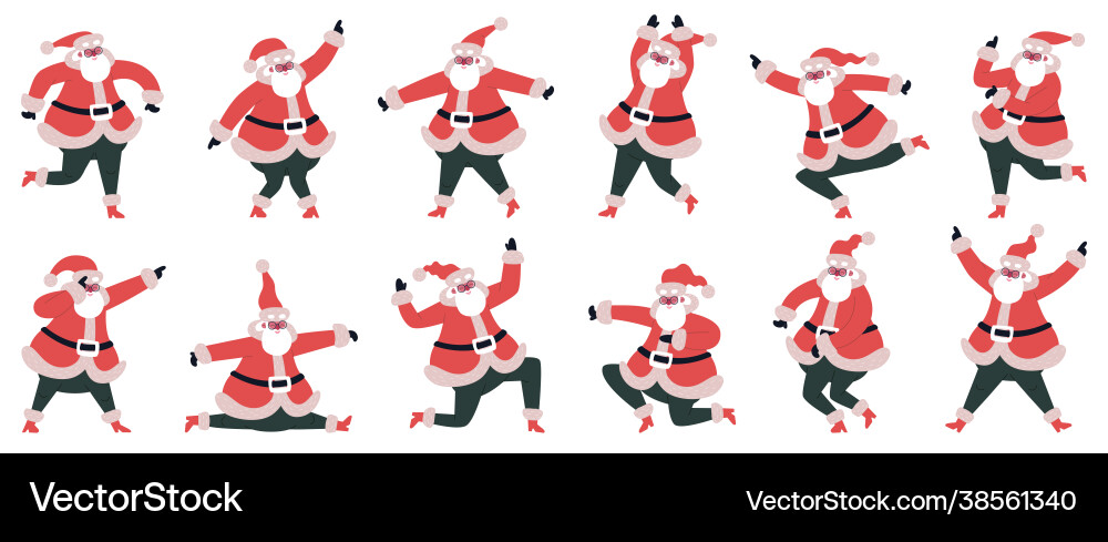 Dancing santa claus funny cartoon Royalty Free Vector Image