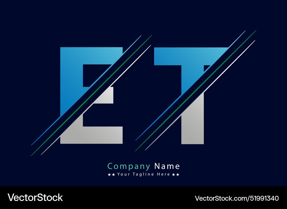 Et letter logo template design Royalty Free Vector Image