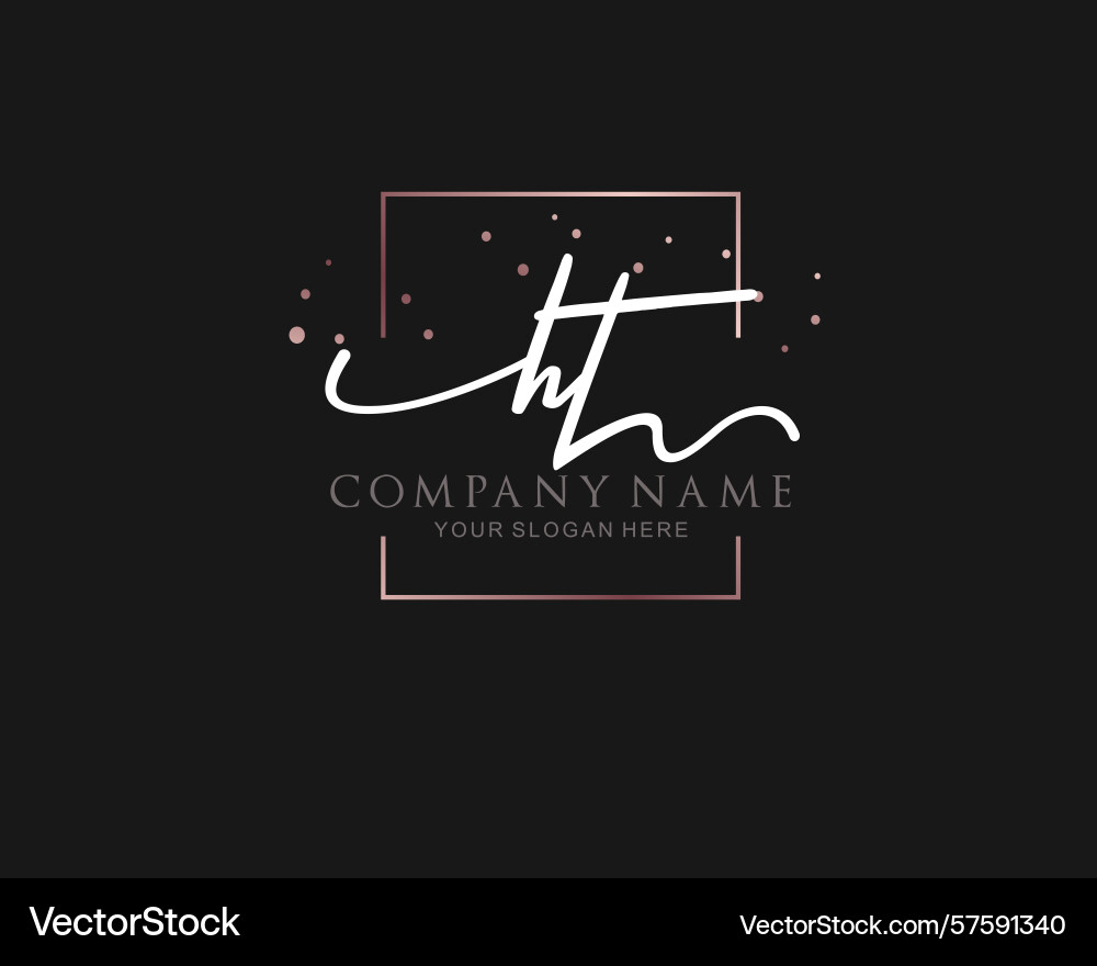 Ht modern handwritten logo concepts for brand Vector Image