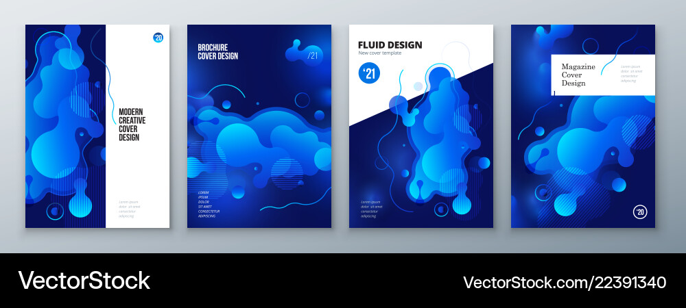 Organic brochure layout design bright fluid color Vector Image