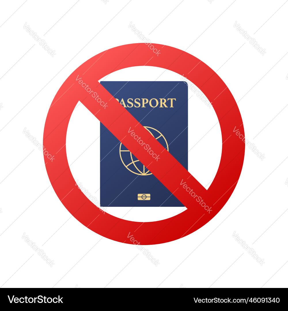 Passport ban icon international Royalty Free Vector Image