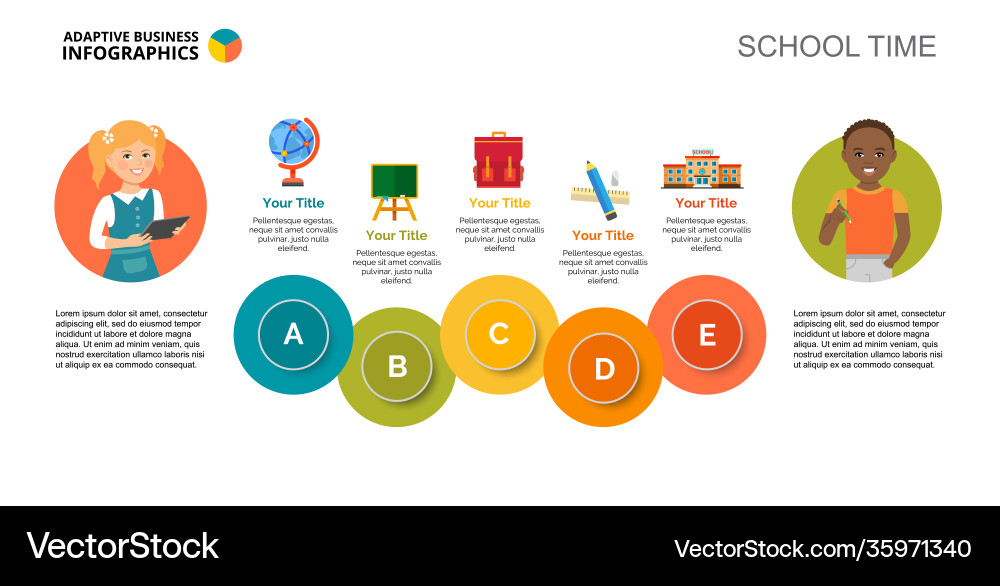 School education slide template Royalty Free Vector Image