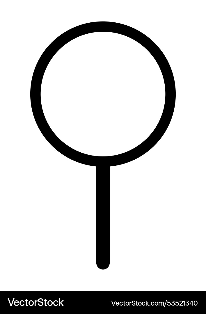 Simple circle with a horizontal line inside Vector Image