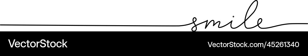 Smile word - continuous one line Royalty Free Vector Image