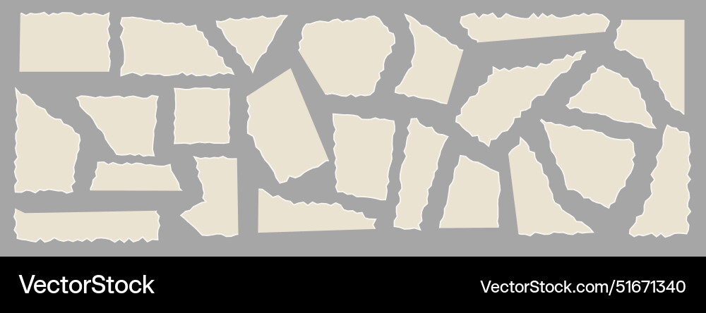Torn paper pieces scraps with edges – Royalty-Free Vector | VectorStock