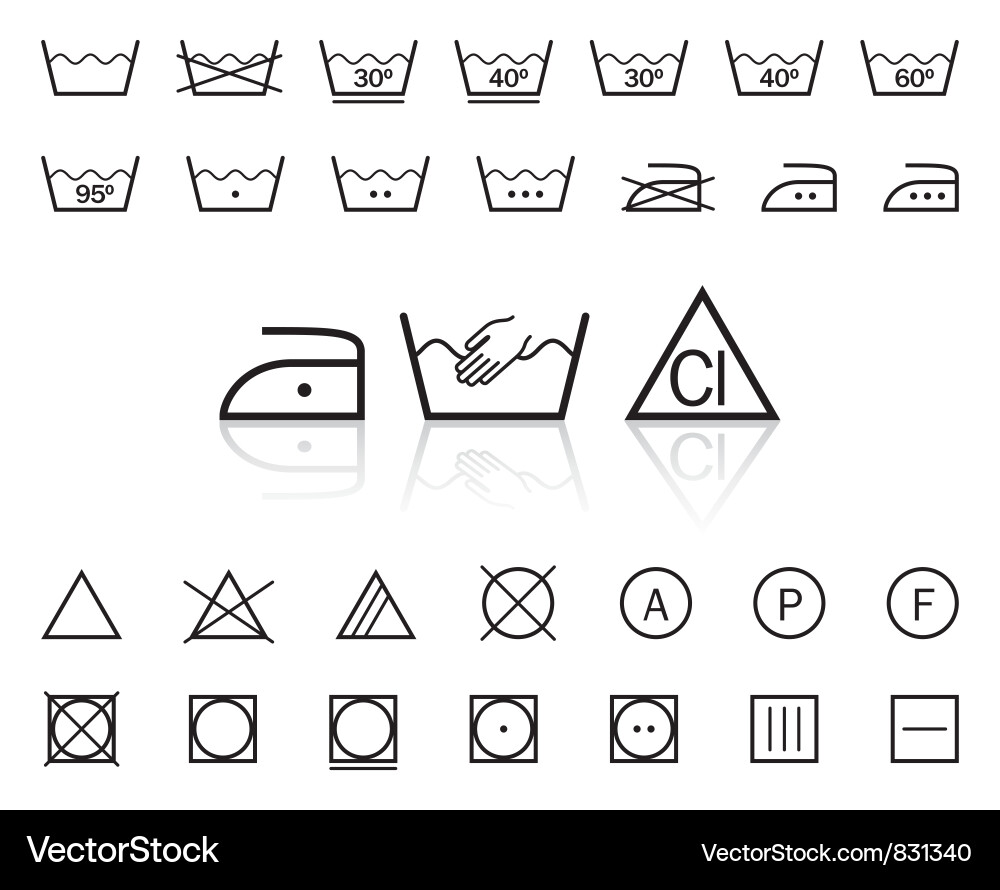 Washing signs Royalty Free Vector Image - VectorStock