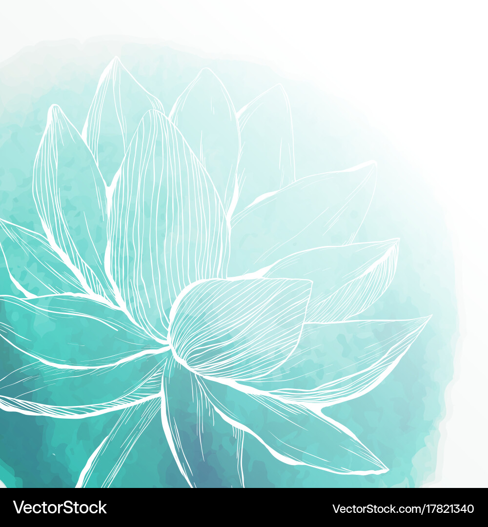 Watercolor background with lotus flower Royalty Free Vector