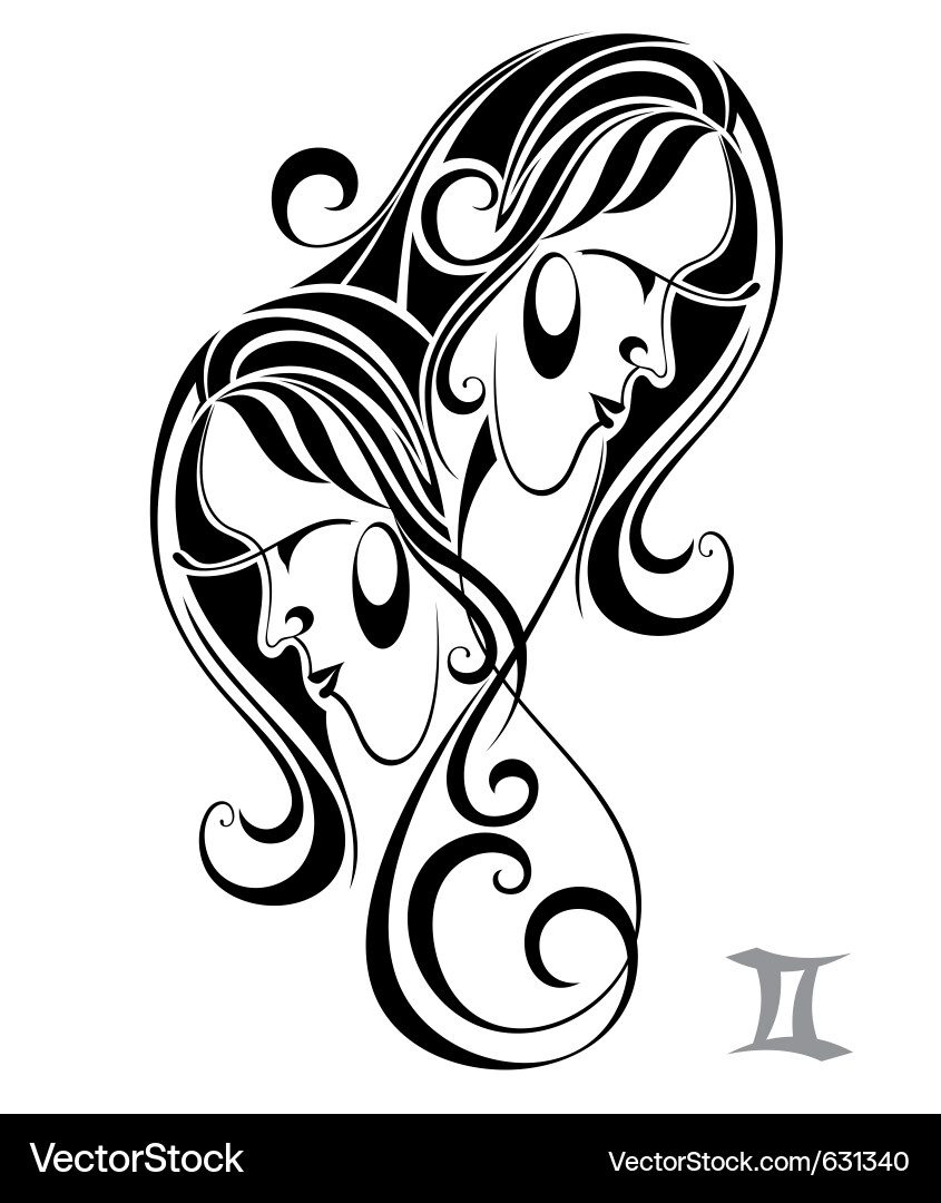 Zodiac signs - gemini Royalty Free Vector Image
