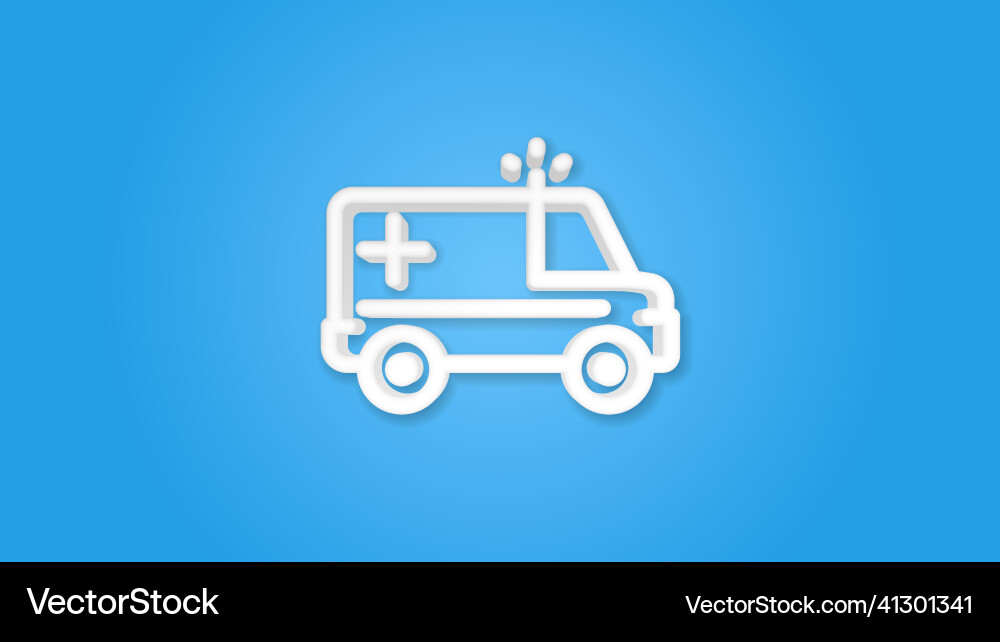 Ambulance medical car 3d realistic line icon Vector Image
