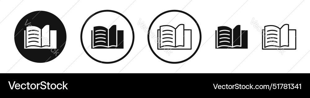 Book copy line icon set Royalty Free Vector Image