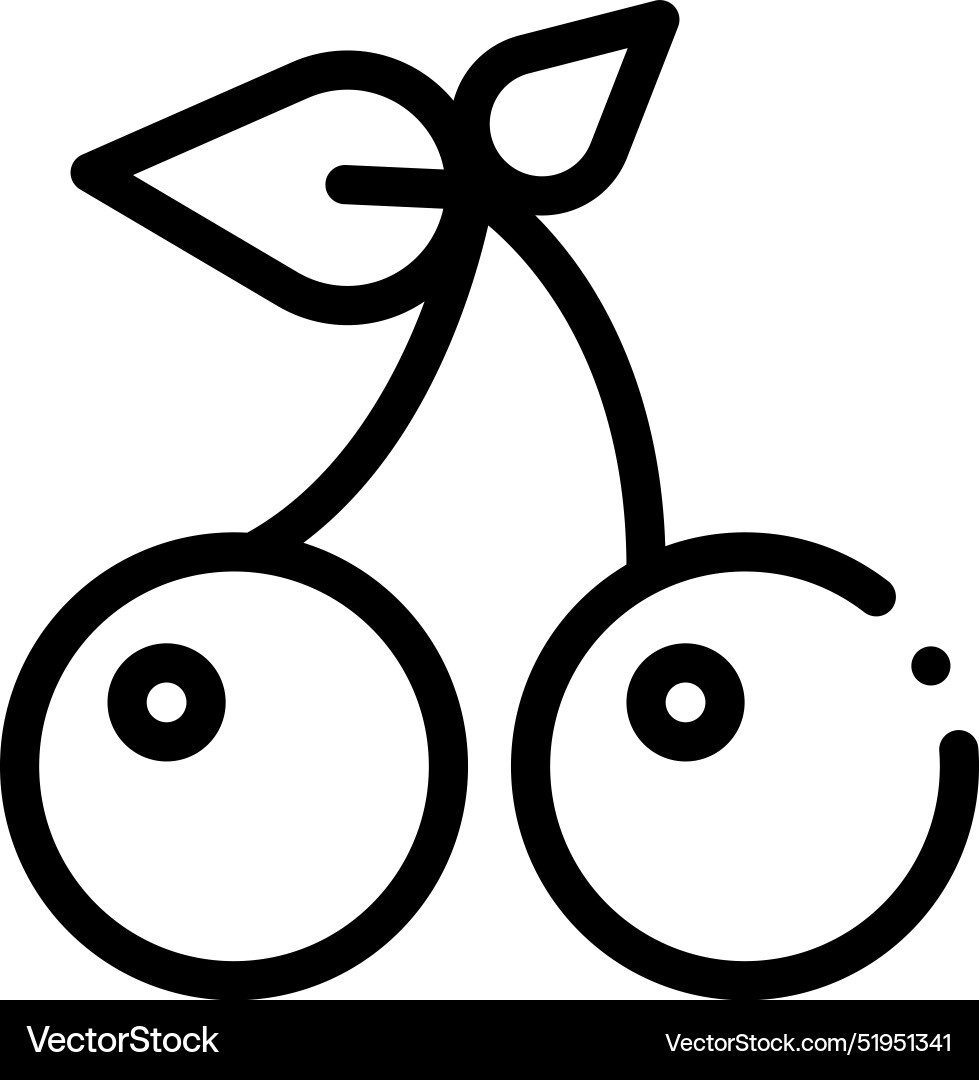 Cherry icon thin linear style design isolated Vector Image