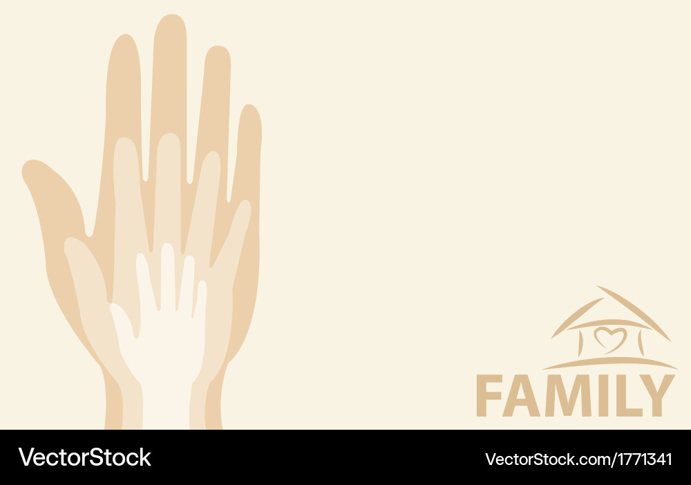 Hands of the family Royalty Free Vector Image - VectorStock