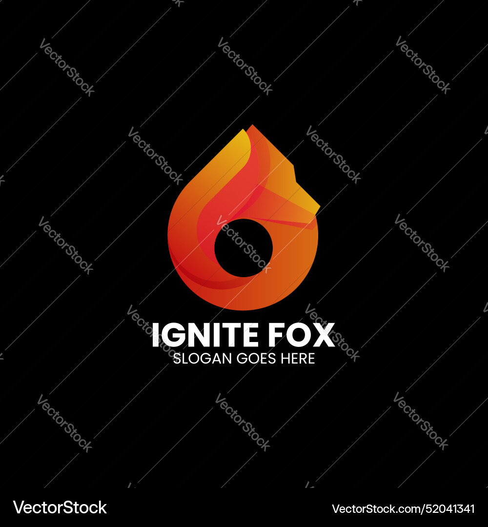 Logo fox gradient colorful style Royalty Free Vector Image