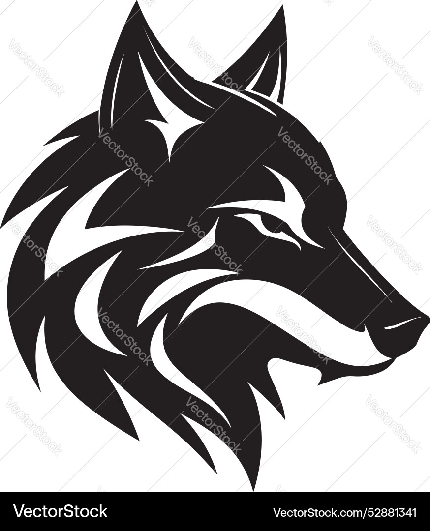 Mighty wolf symbol midnight timberwolf insignia Vector Image