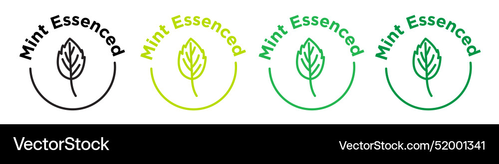 Natural mint flavor product stamp icon Royalty Free Vector