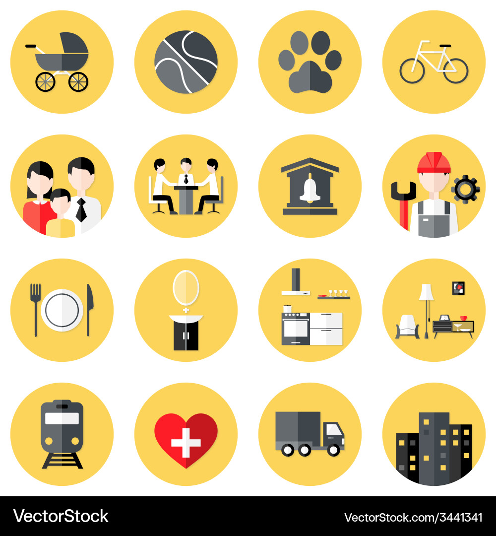 People Interests Icons - Circle Set Royalty Free Vector