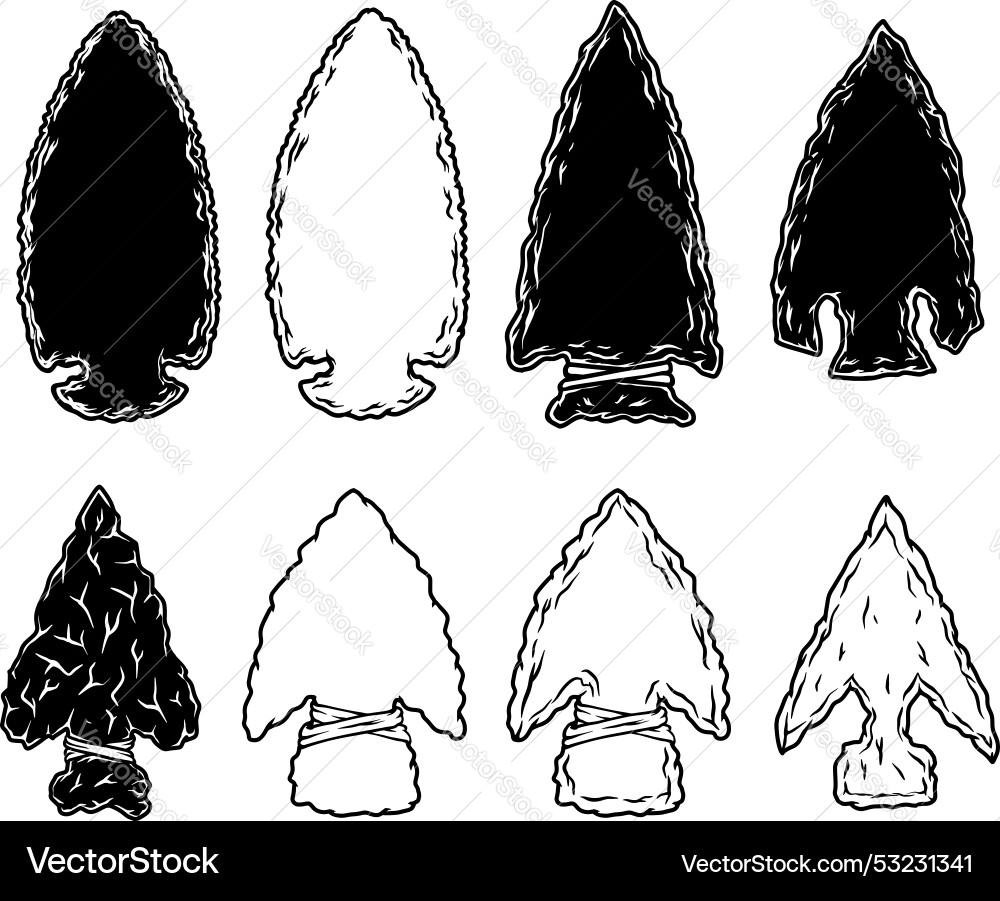 Stone arrowhead design element for poster card Vector Image