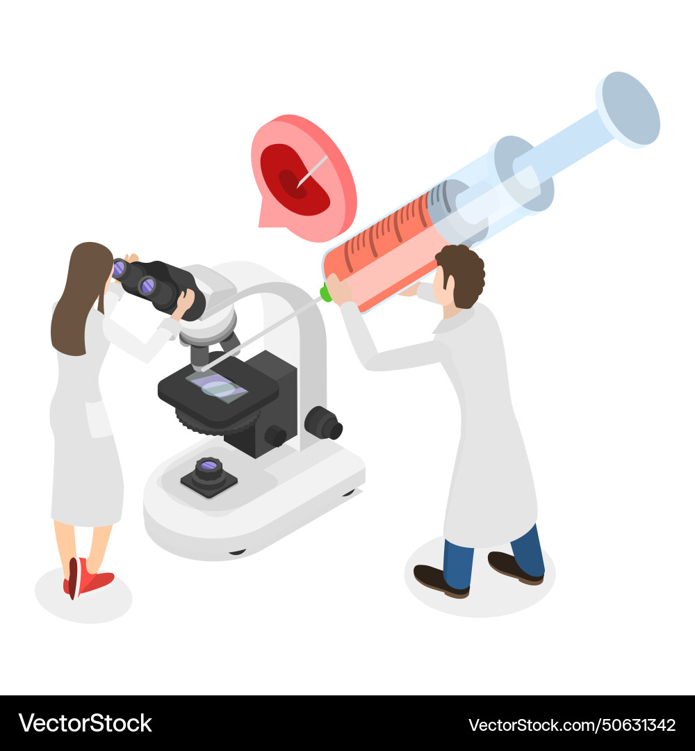 3d isometric flat of in vitro Royalty Free Vector Image