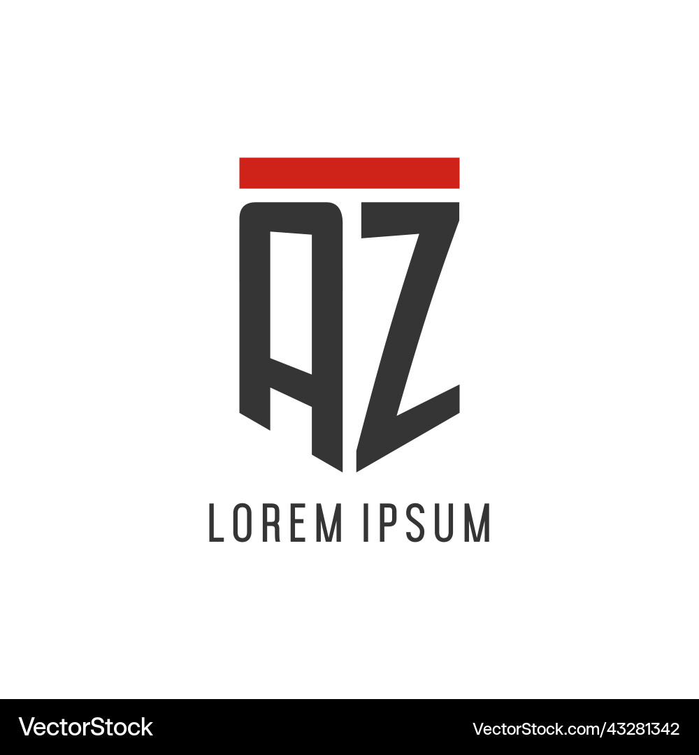 Az initial esport logo with simple shield design Vector Image