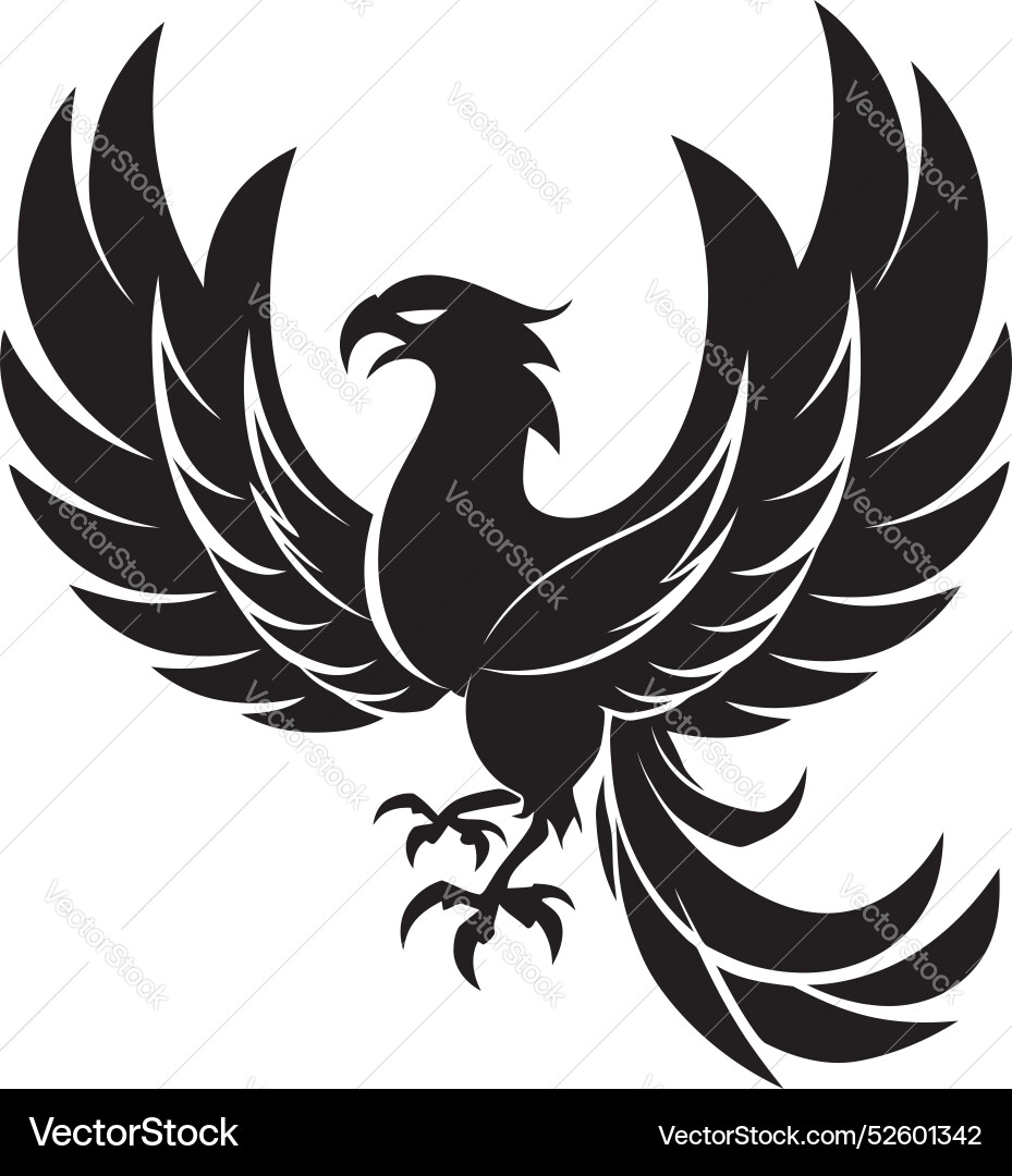 Celestial phoenix icon of legendary Royalty Free Vector