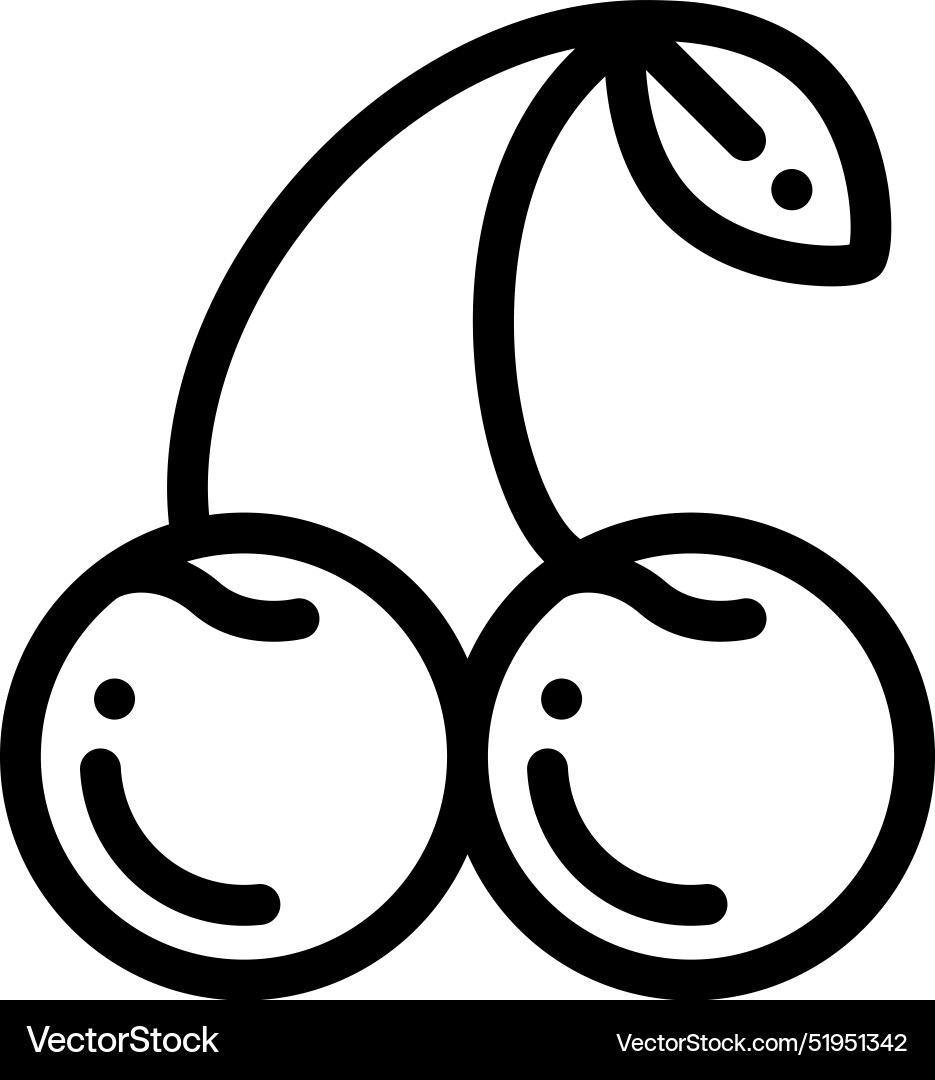 Cherry icon thin linear style design isolated Vector Image