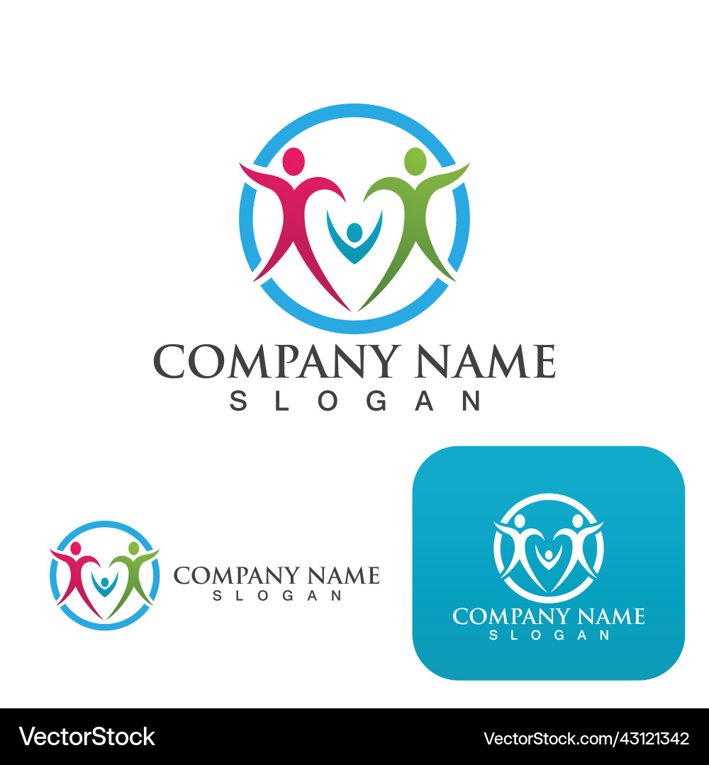 Community group logo network and social icon Vector Image