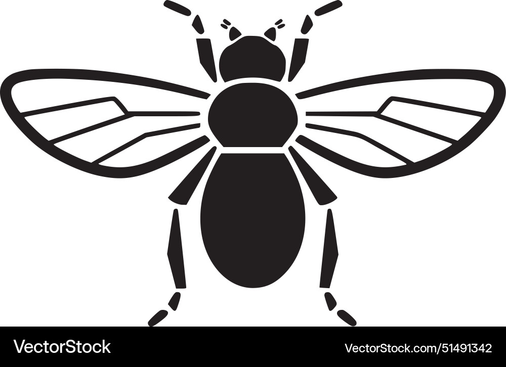 Fly - minimalist and flat logo Royalty Free Vector Image