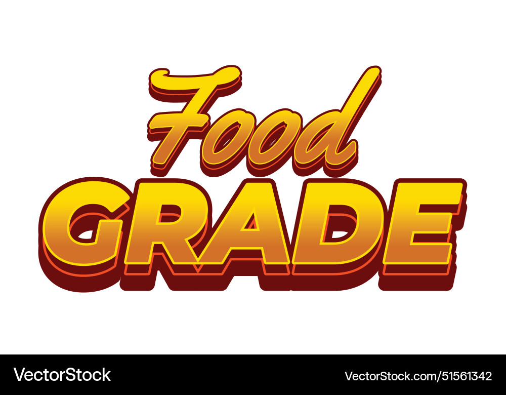 Food grade text effect in 3d style with good Vector Image